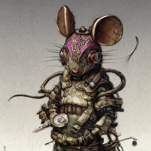 an ashigaru cyberpunk mouse by brian froud and greg | Stable Diffusion ...