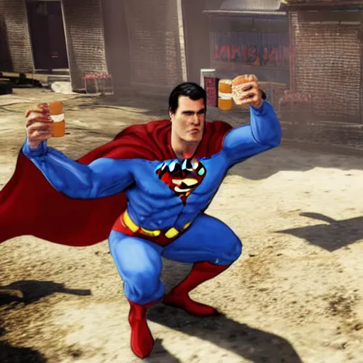 superman eating a hamburger in red dead redemption 2, | Stable ...