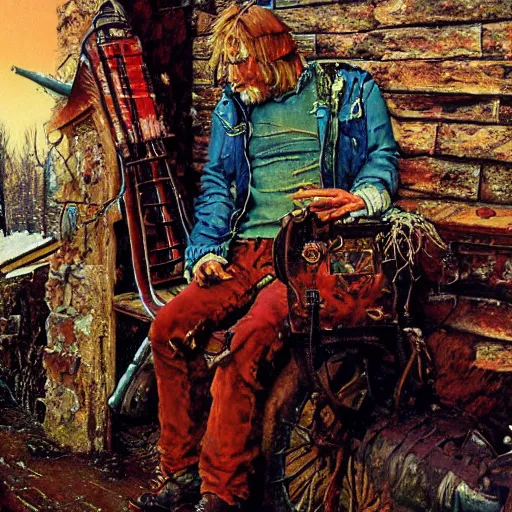 lonely soviet russian punk rocker in russian village, | Stable ...