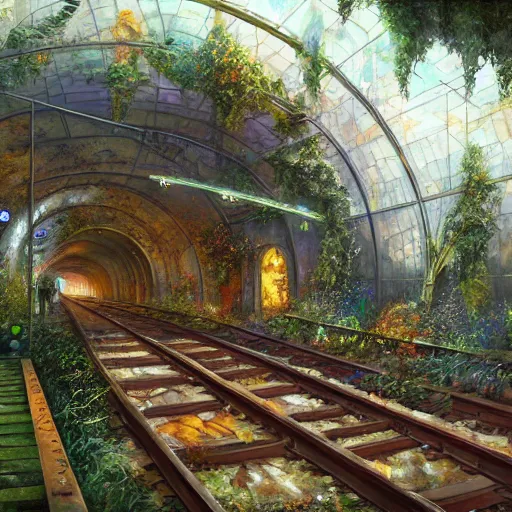 overgrown subway station cryengine render by android | Stable Diffusion