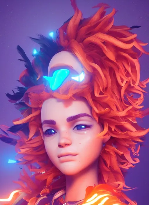 glowwave portrait of curly orange hair girls made of | Stable Diffusion ...