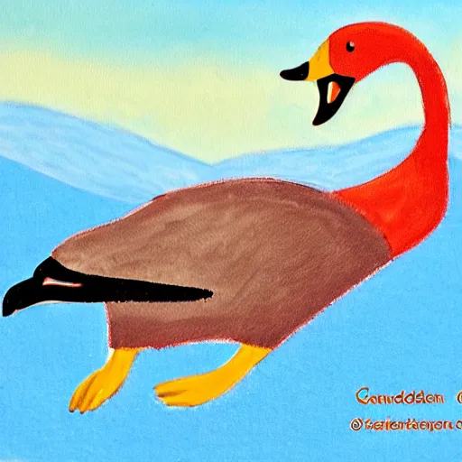 a children's book painting of a singing Canadian goose | Stable ...