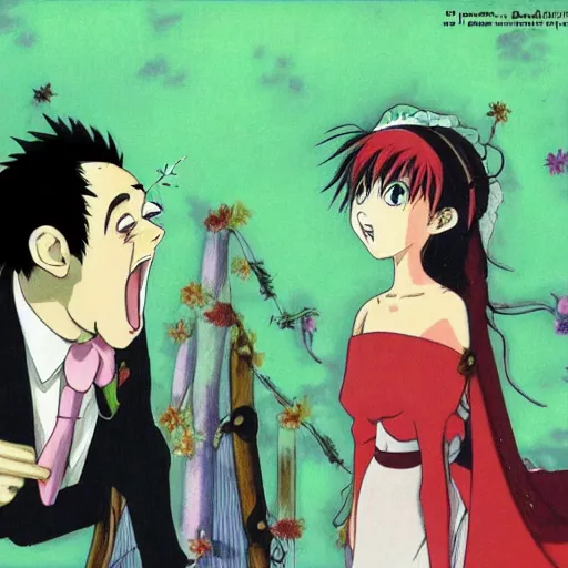 Anime bride screaming and slapping a groom, funny, | Stable Diffusion ...