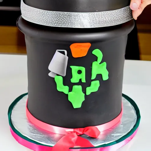 a birthday cake that looks like a garbage can, cake | Stable Diffusion