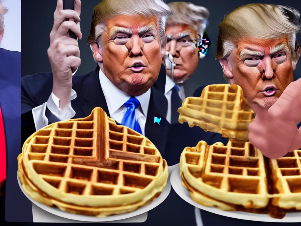 donald trump completely confused about what waffles | Stable Diffusion ...
