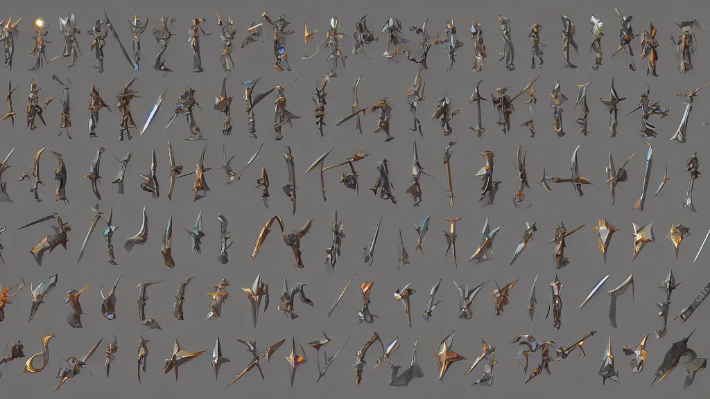 sword sprite sheet, rpg iridescent broad sword design, | Stable ...