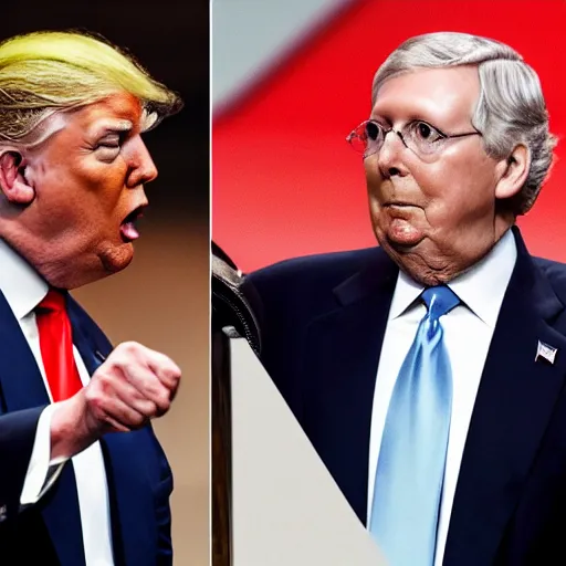 donald trump and mitch mcconnell eating each other | Stable Diffusion | OpenArt