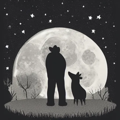 pig kissing dirty homeless old man, moon, night sky, | Stable Diffusion ...