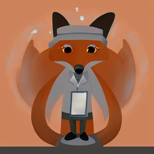 A cute fox scientist in a lab coat, digital art, | Stable Diffusion ...