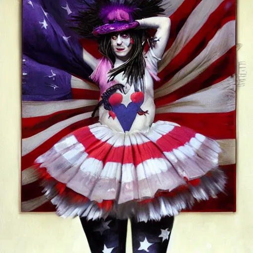 portrait of hell fairy clownpiece wearing american | Stable Diffusion ...