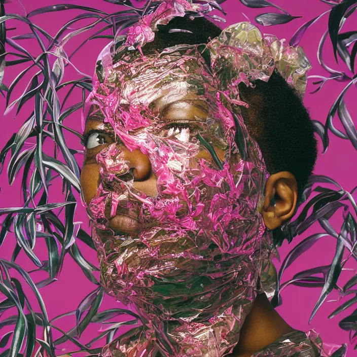 closeup portrait of a woman wrapped in pink | Stable Diffusion | OpenArt