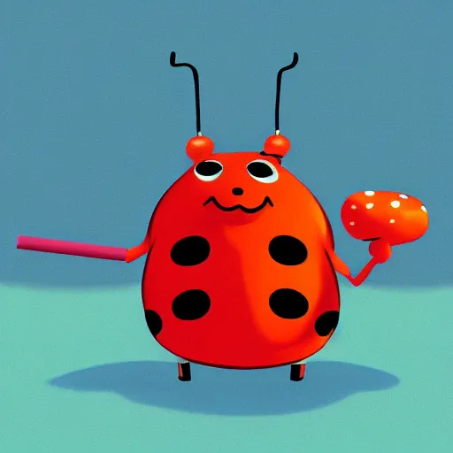 a digital painting of a cartoon ladybug smoking a | Stable Diffusion ...
