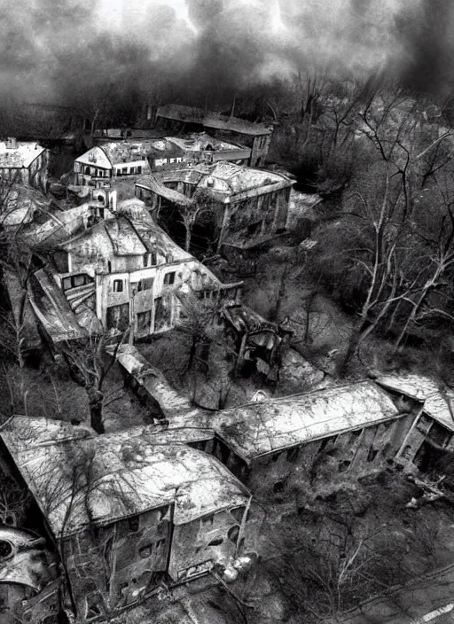 old lost footage in black and white of an overgrown | Stable Diffusion ...