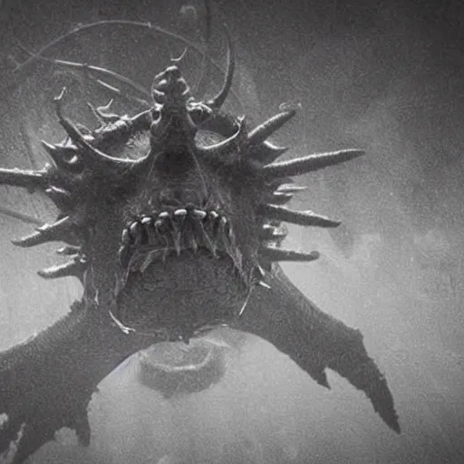 underwater closeup of a satanic sea monster in the | Stable Diffusion