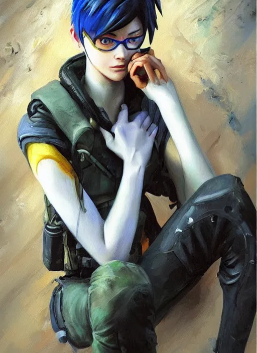 oil painting of crying depressed tracer overwatch full | Stable Diffusion
