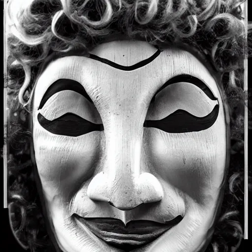 dolly parton onibaba mask, black and white | Stable Diffusion | OpenArt