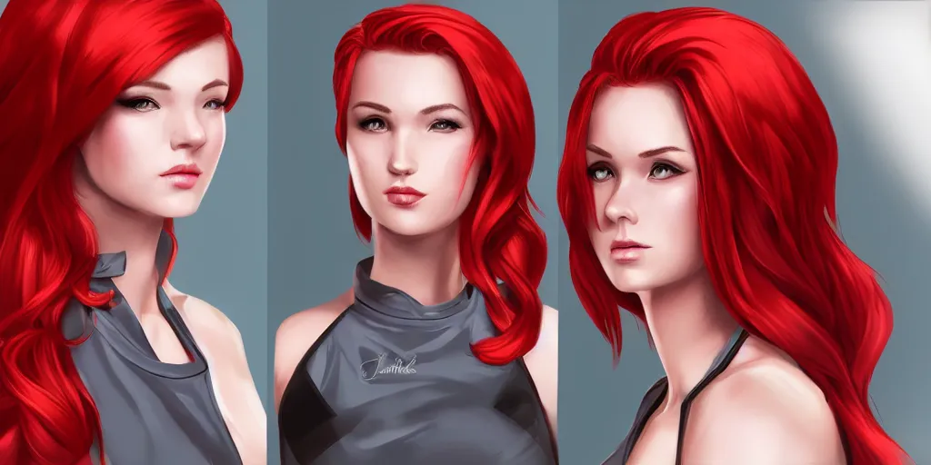 a gorgeous red-haired female mechanic, headshot, in | Stable Diffusion ...