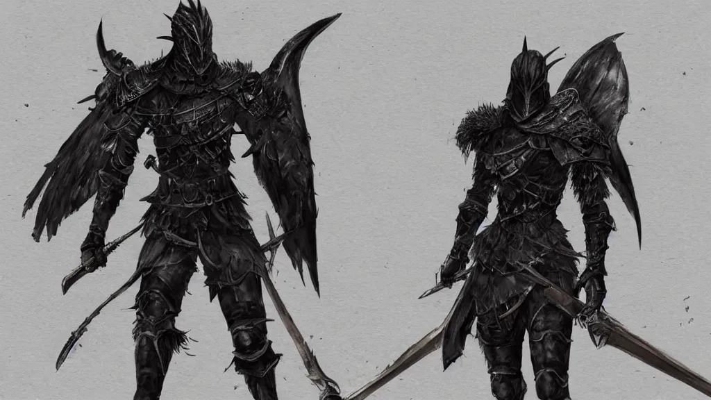Unused Dark Souls concept art of a female crow knight | Stable ...