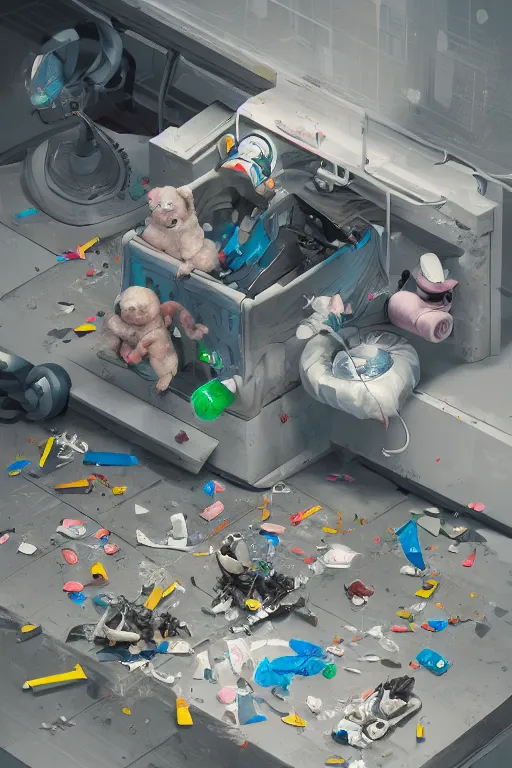 Diaper Disposal Robot, Overflowing, digital art, | Stable Diffusion ...