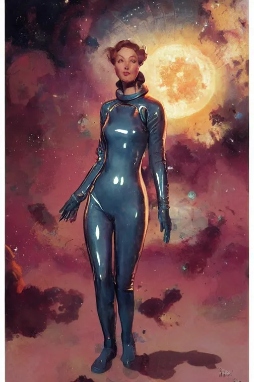 pulp scifi fantasy illustration full body portrait of | Stable ...