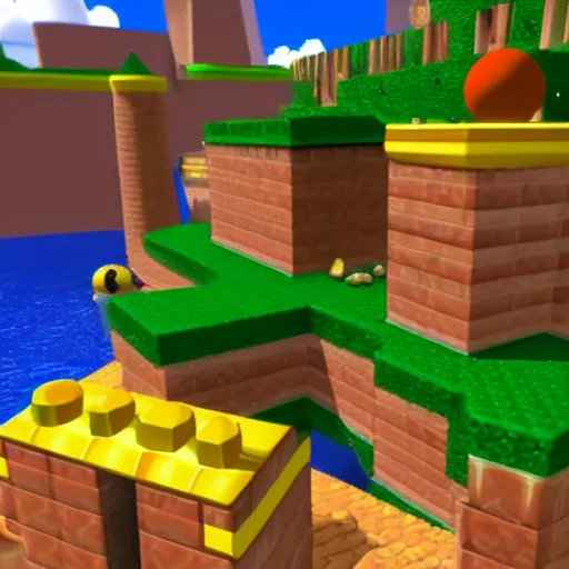 Super mario 64 level, rendered in unreal engine | Stable Diffusion ...