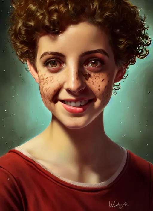 portrait of teenage sarah michelle gellar, freckles, | Stable Diffusion