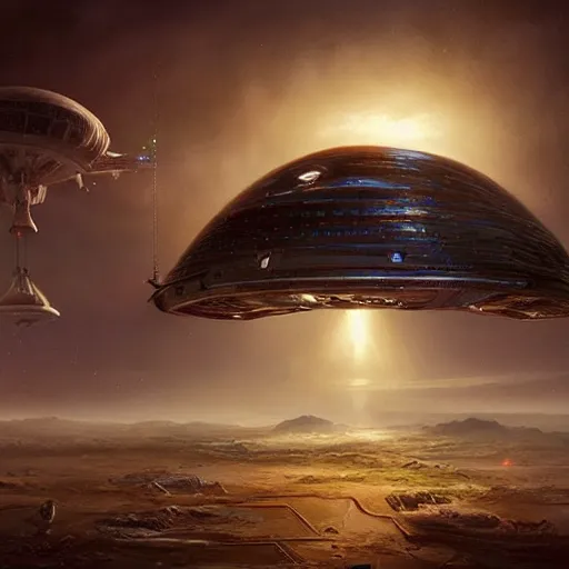 alien spaceship landing on earth, night scene, 3 d | Stable Diffusion ...