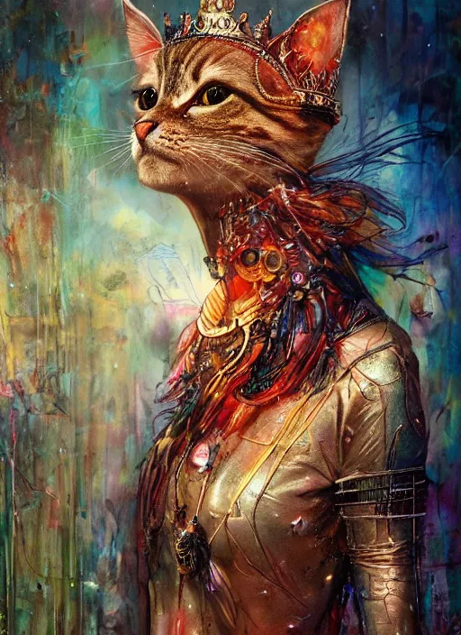 a humanoid king cat with a crown, Atmospheric | Stable Diffusion | OpenArt