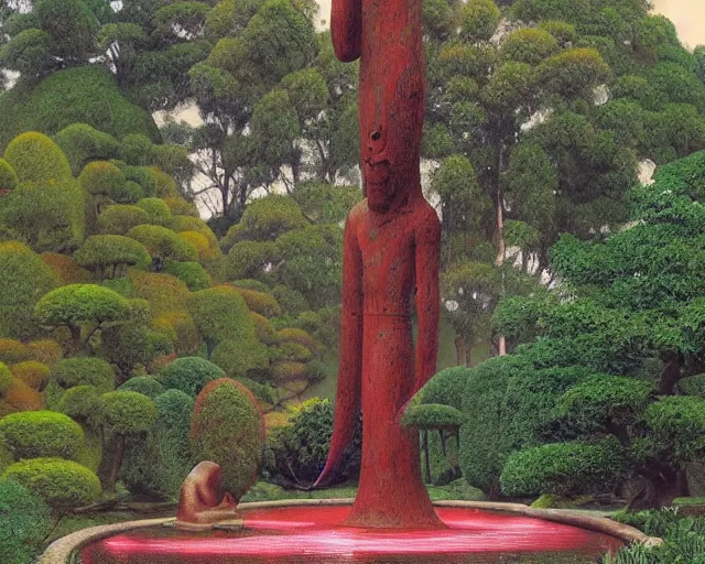 strange weird pagan japanese garden with a gigantic | Stable Diffusion ...