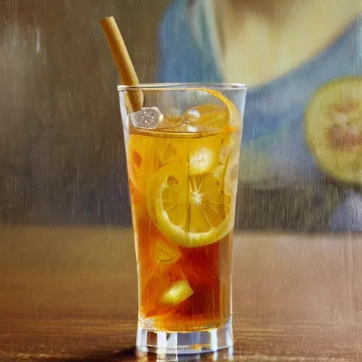 ice - t, through tall iced tea glass, by alfons mucha, | Stable ...