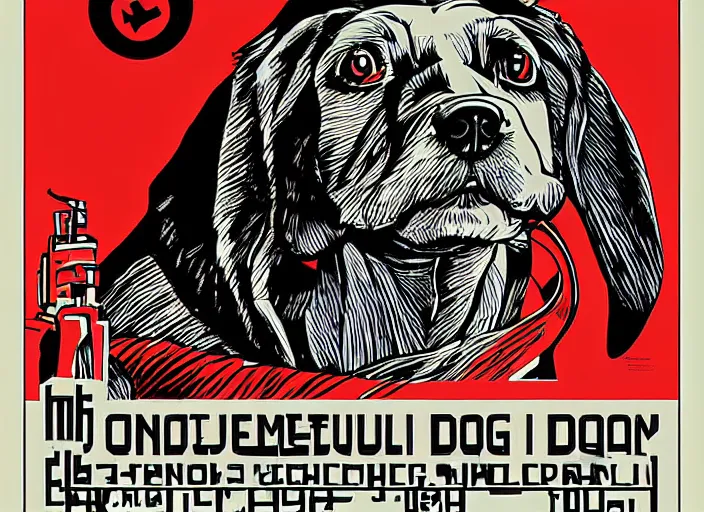 communist propaganda poster dog by moebius, vector | Stable Diffusion ...