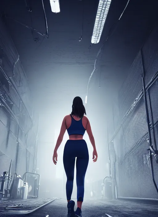 woman in a dark factory, detailed sports bra, | Stable Diffusion | OpenArt