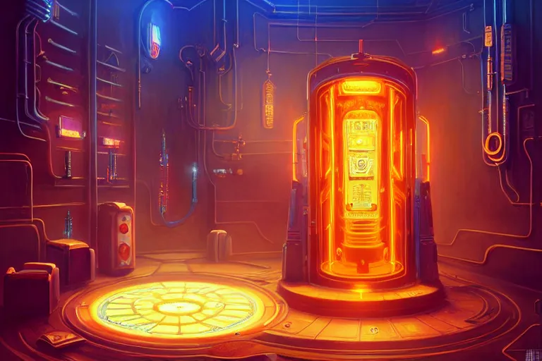 painting of a ai time travel machine, hearth of the | Stable Diffusion ...