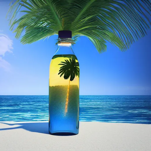 a palm tree inside a bottle, octane render, sharp | Stable Diffusion ...