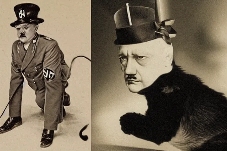 Hitler as cat boy maid, hyperrealistic | Stable Diffusion