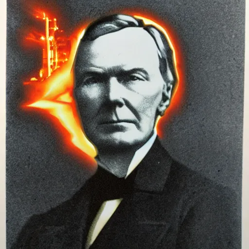 double exposure lithograph of john d rockefeller and | Stable Diffusion ...