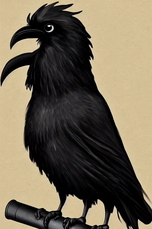 highly detailed anime visual key of a raven wearing | Stable Diffusion ...