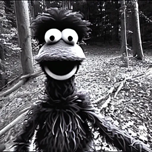 trail cam footage of Grover the Muppet, Grover on | Stable Diffusion ...