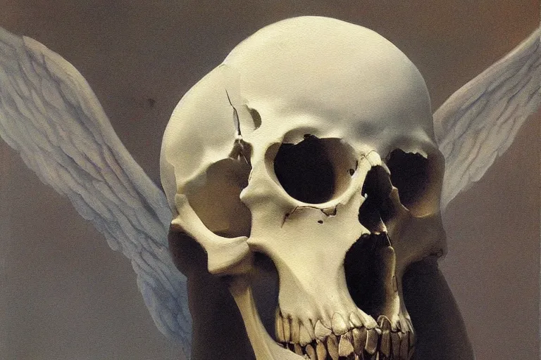 a painting of an angel with a skull head, he is | Stable Diffusion ...
