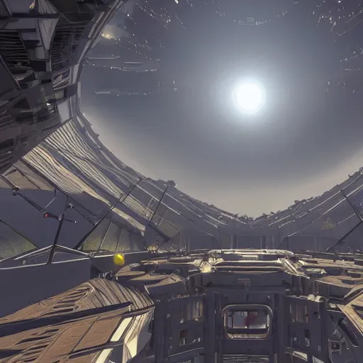 view from a city build inside of a dyson sphere. a | Stable Diffusion | OpenArt