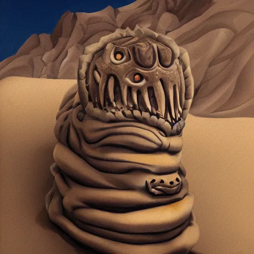 dune sandworm with the face of Joe Biden; sand dunes | Stable Diffusion ...