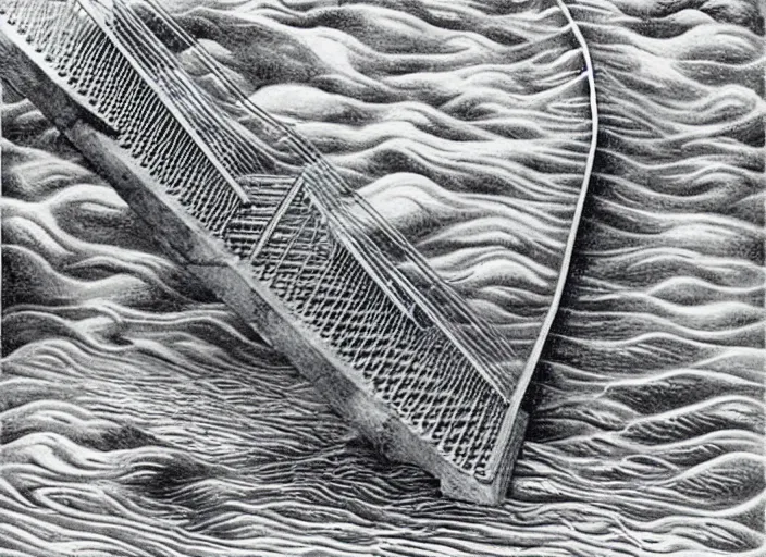 stairs to infinity built in the ocean, painting by mc | Stable ...