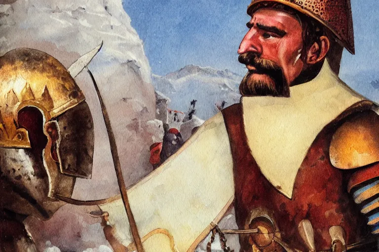 painting of a balkan tatar knight discovering a | Stable Diffusion ...