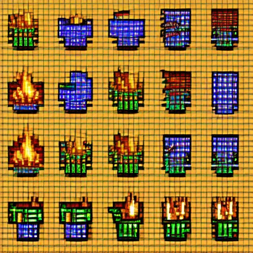 sprite sheet of a campfire, pixel art | Stable Diffusion | OpenArt