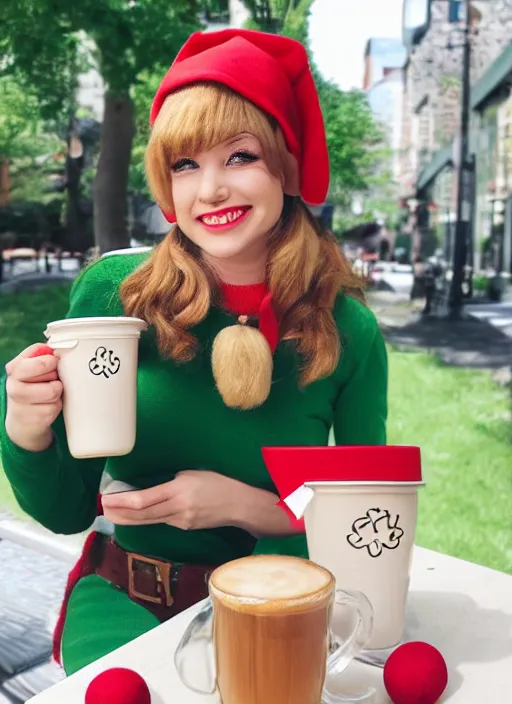 portrait cute elf drinks coffee in real life, | Stable Diffusion
