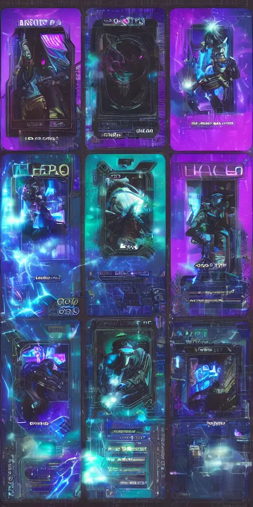 cyberpunk card display, futuristic mage, holo card, | Stable Diffusion ...