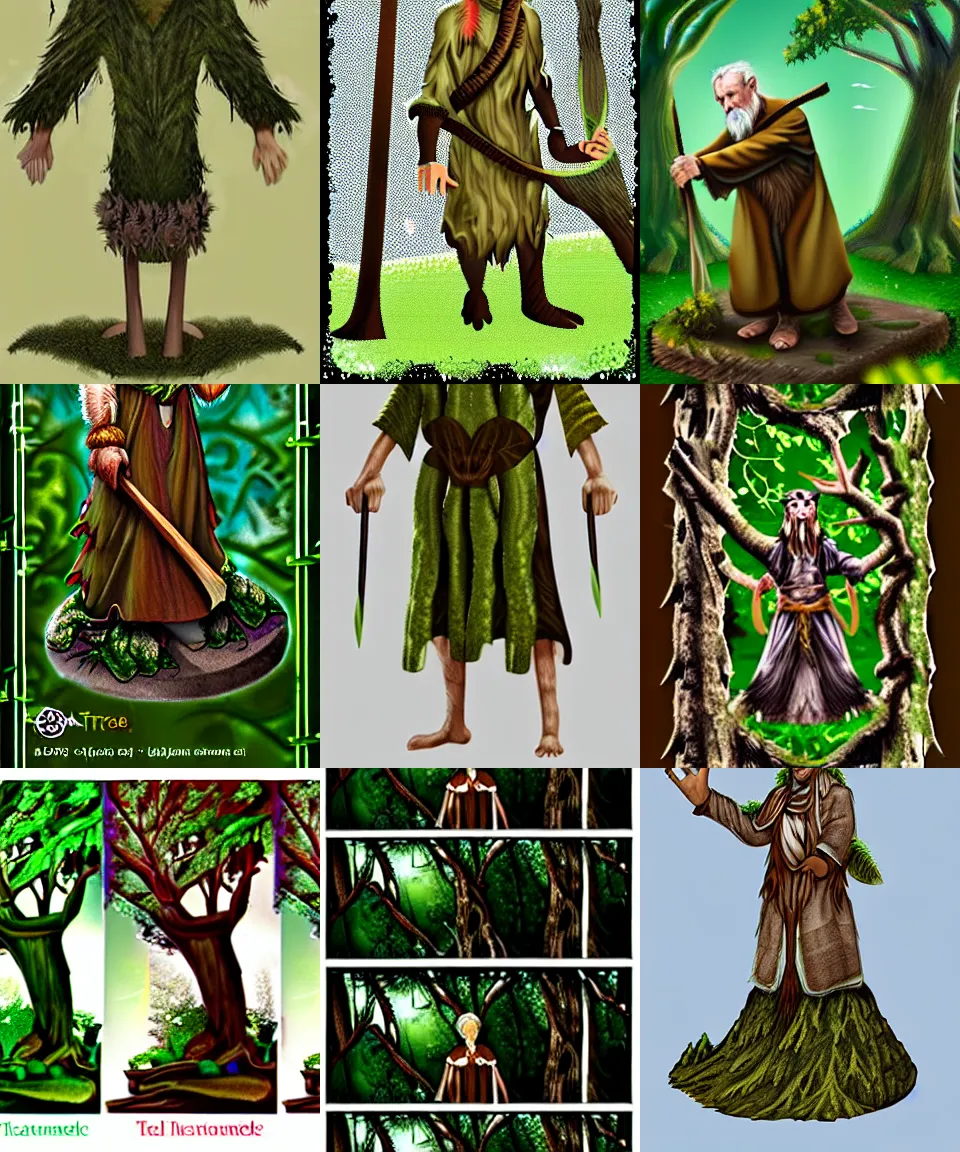 Tree Druid: a classic fantasy druid, elderly, leaves, | Stable ...