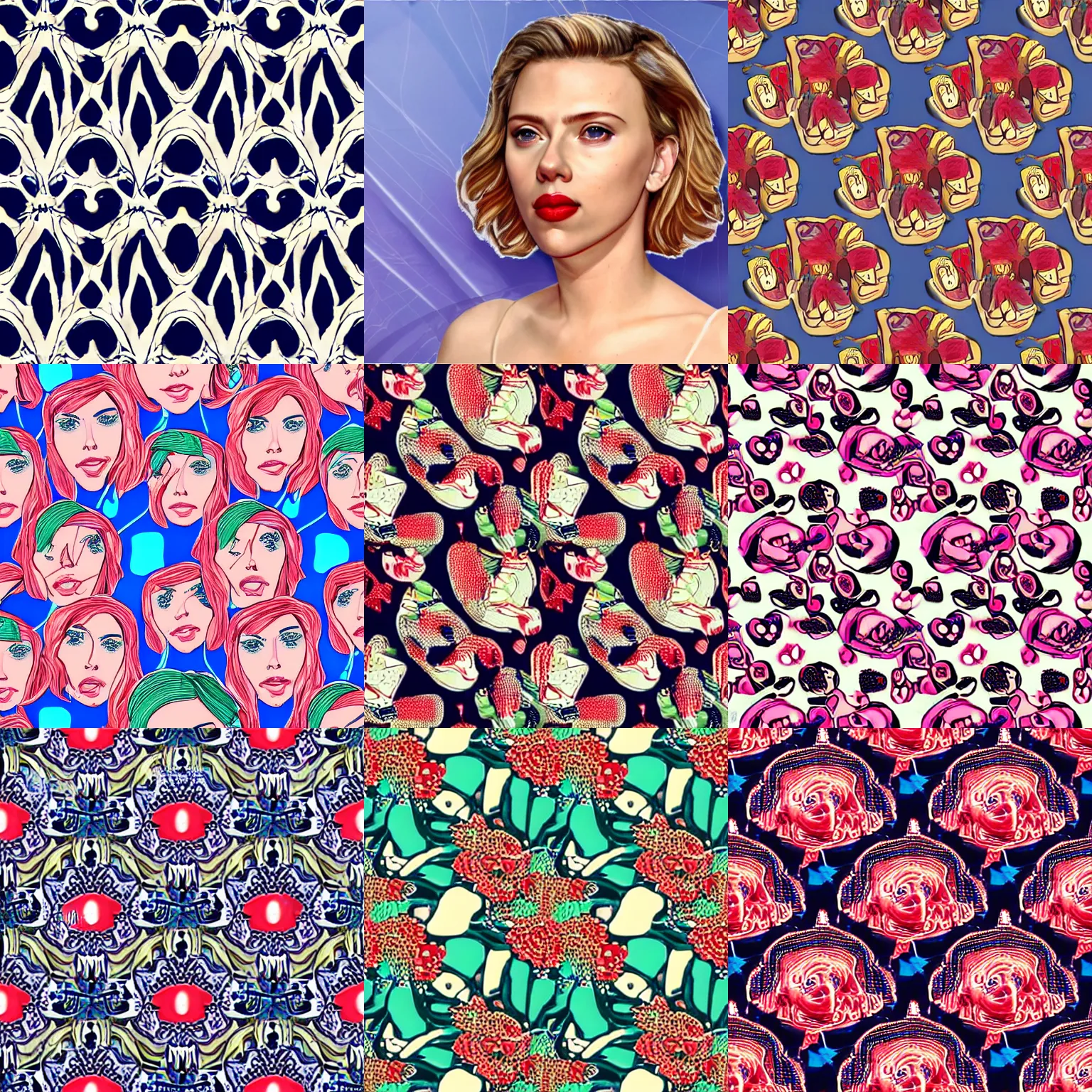 scarlett johansson seamless pattern | Stable Diffusion | OpenArt