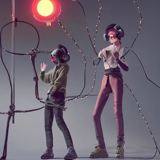 rpg character concept art, modular synth musician | Stable Diffusion