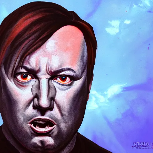 a painting of a angry, demonic Alex jones standing | Stable Diffusion ...